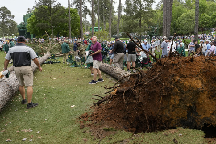 Masters delayed due to safety concerns after three trees fall down amid ...