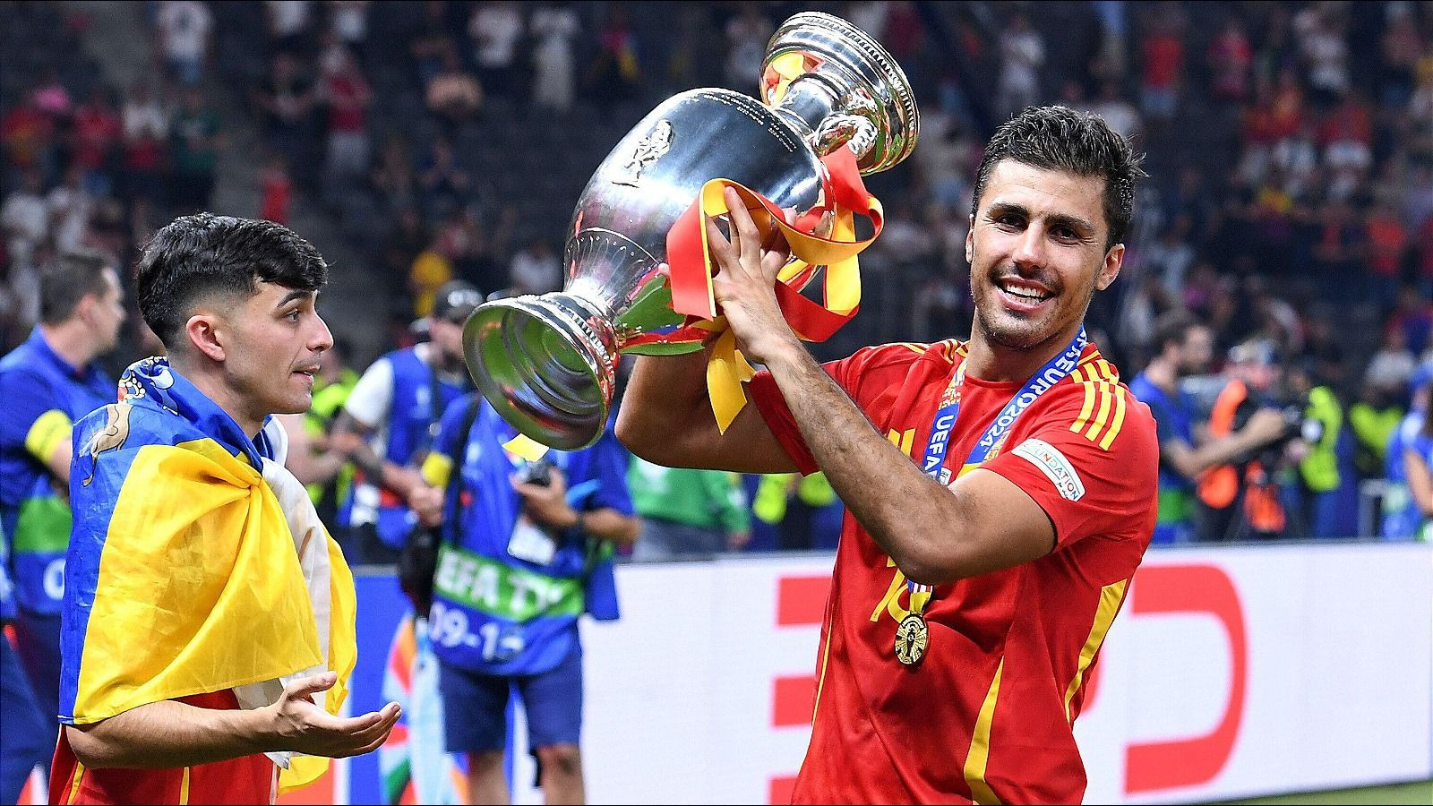 Rodri celebrates career-best day as Spain win Euro 2024