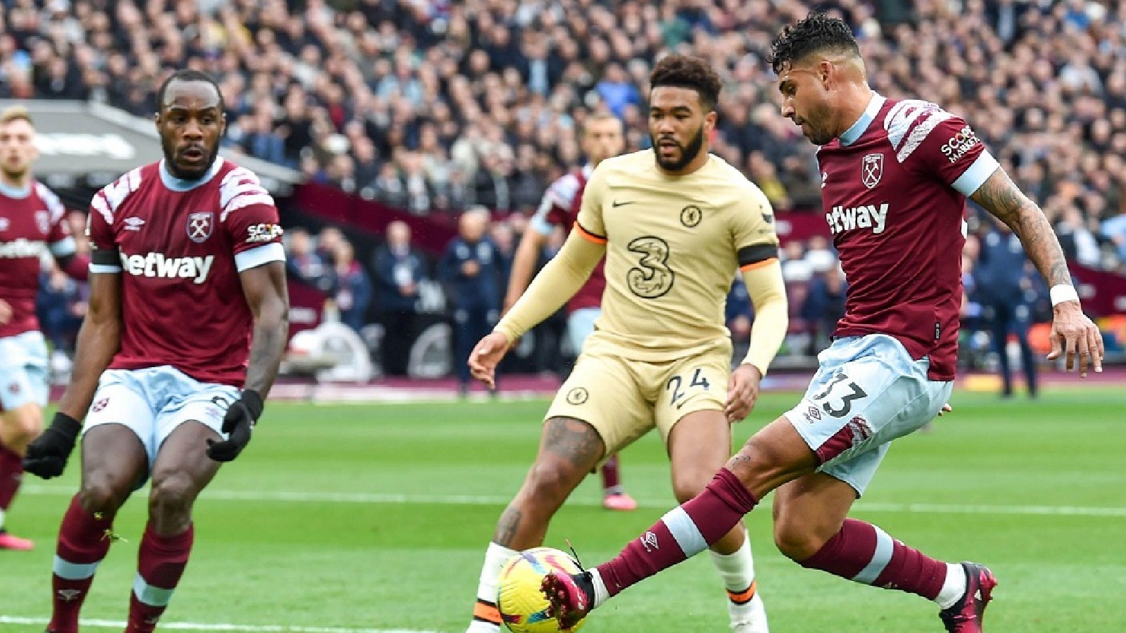 West Ham fight back to draw with Chelsea as Emerson Palmieri scores ...